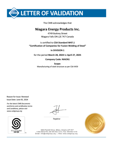 Quality – Niagara Energy Products